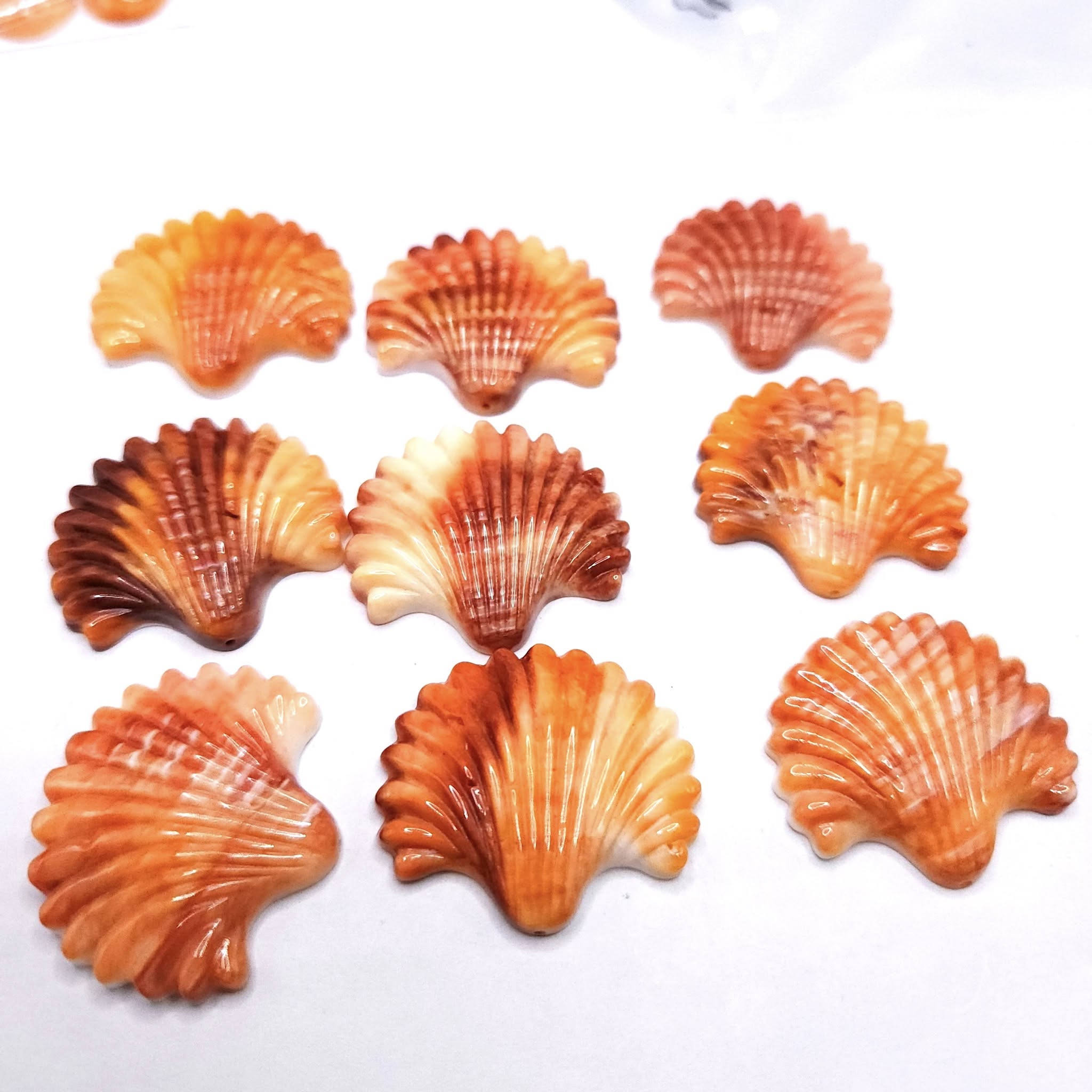 Spiny Oyster Carved shell bead Short drill 27mmx30mm – Arizona Bead Supply